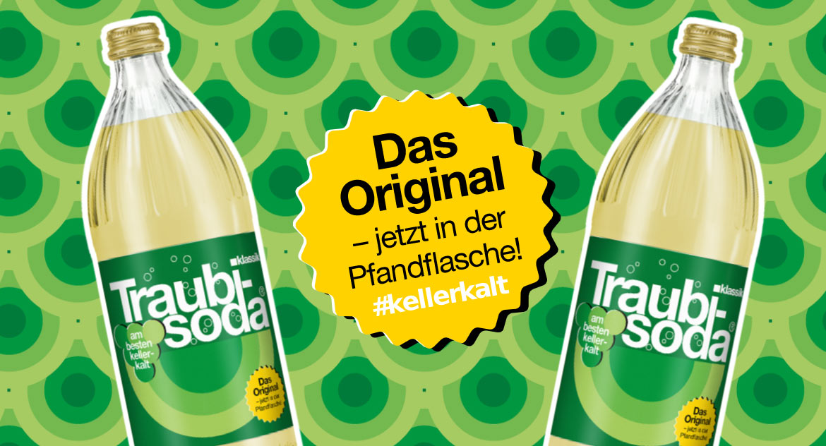 Originaler Geschmack im Glas: Traubisoda in der 1 Liter Mehrweg ...